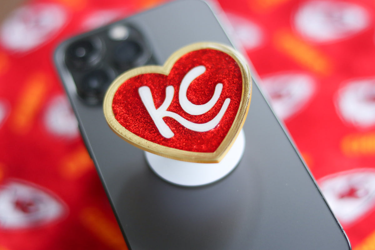 Handcrafted 3D Printed Pop Socket - KC Heart – Ivy Lena