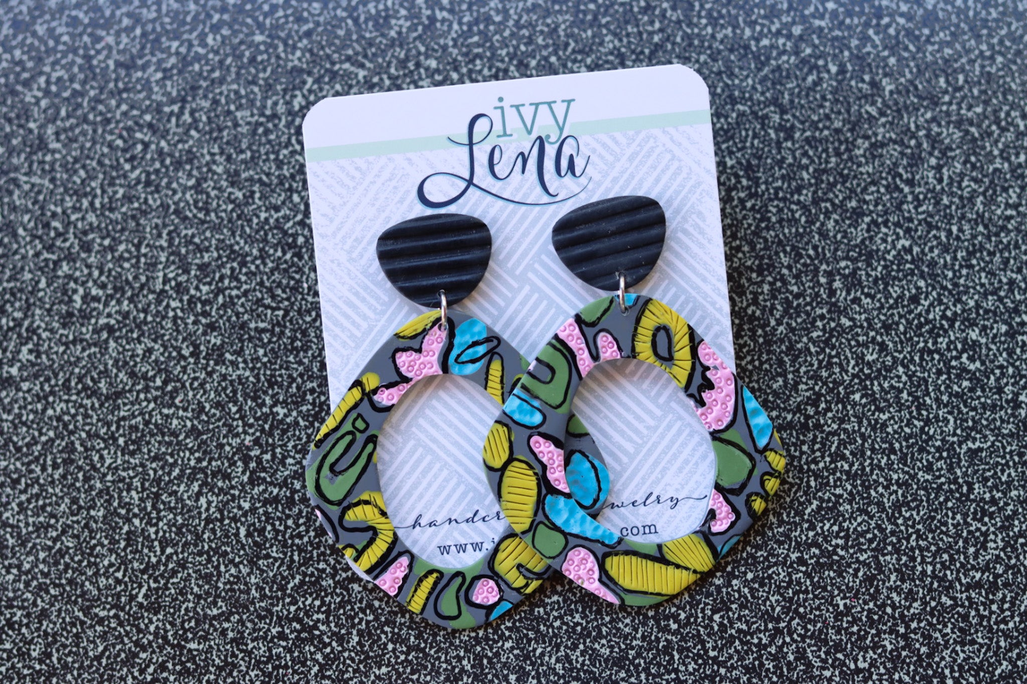 Handcrafted Polymer Clay Earrings Funky Ivy Lena